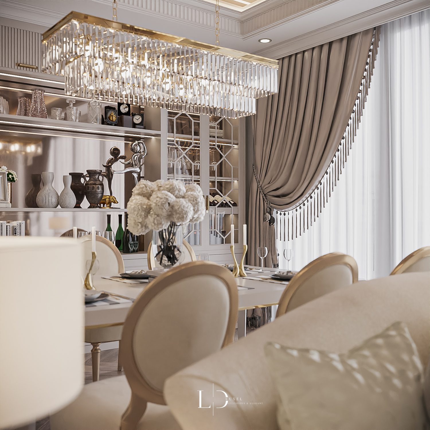 13398. 3D Living Room - Kitchen Interior Model Download by Le Truong Quan