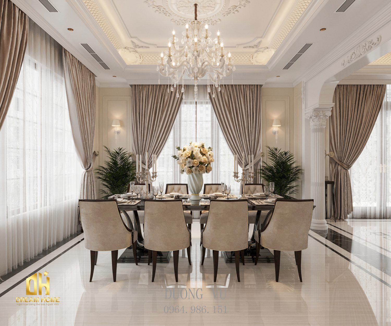 13421. 3D Living Room - Kitchen Interior Model Download by Vu Duong