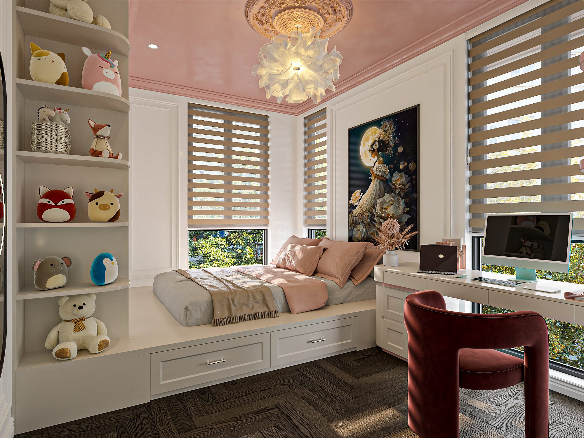 13633. 3Ds Max Bedroom Interior Model Download by Mai Long