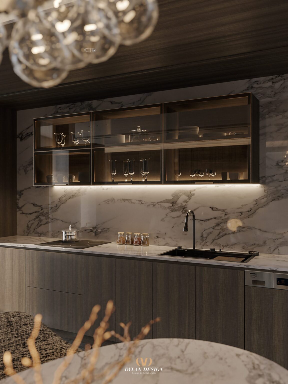 13812. 3Ds Max Living Room – Kitchen Interior Model Download By Bui Vien
