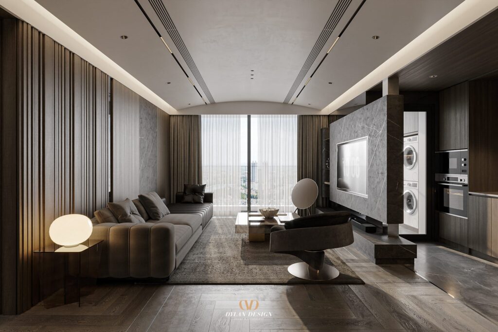 13812. 3Ds Max Living Room – Kitchen Interior Model Download By Bui Vien