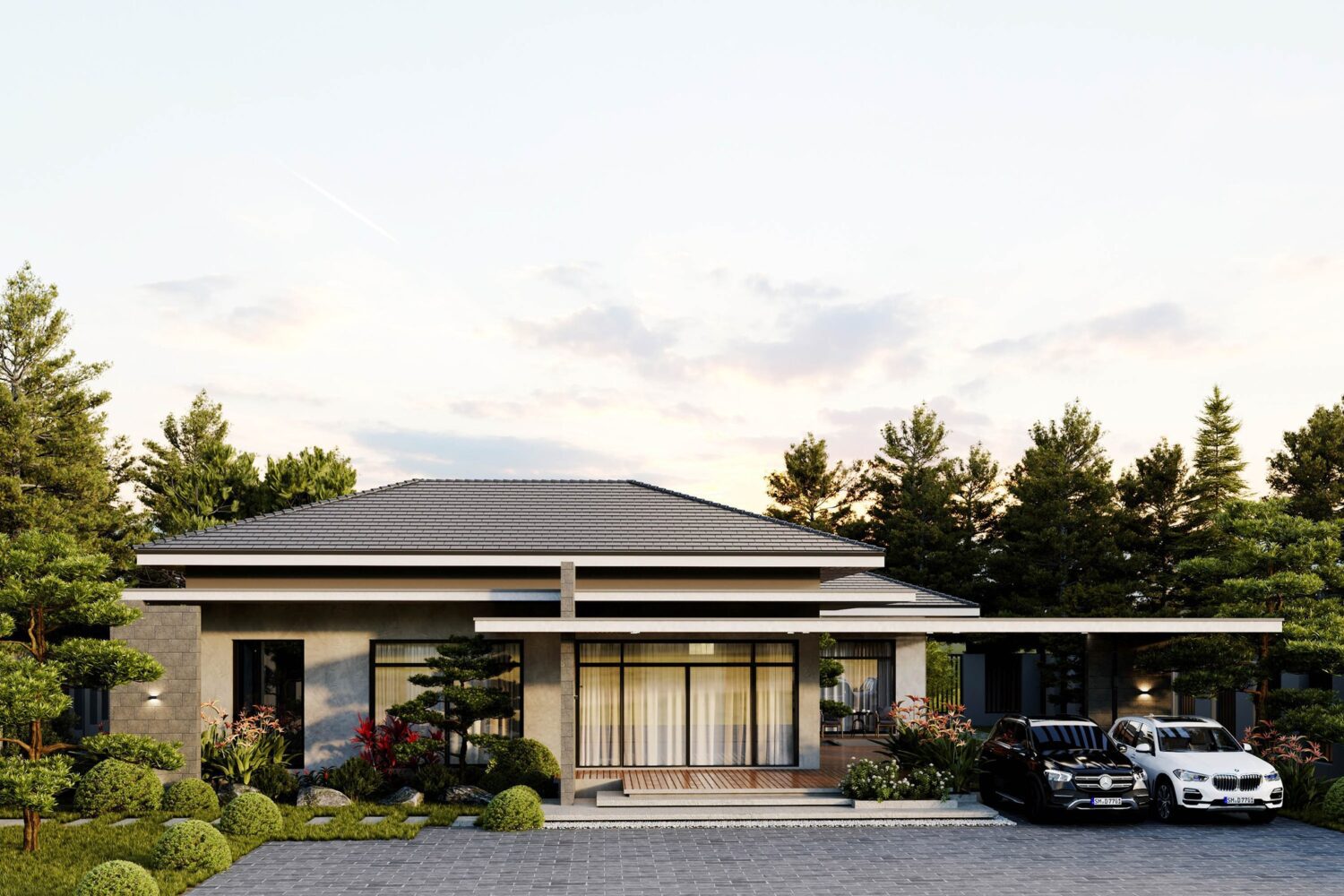 13195. Free 3D Garden Villas Exterior Model Download By Lai Chung