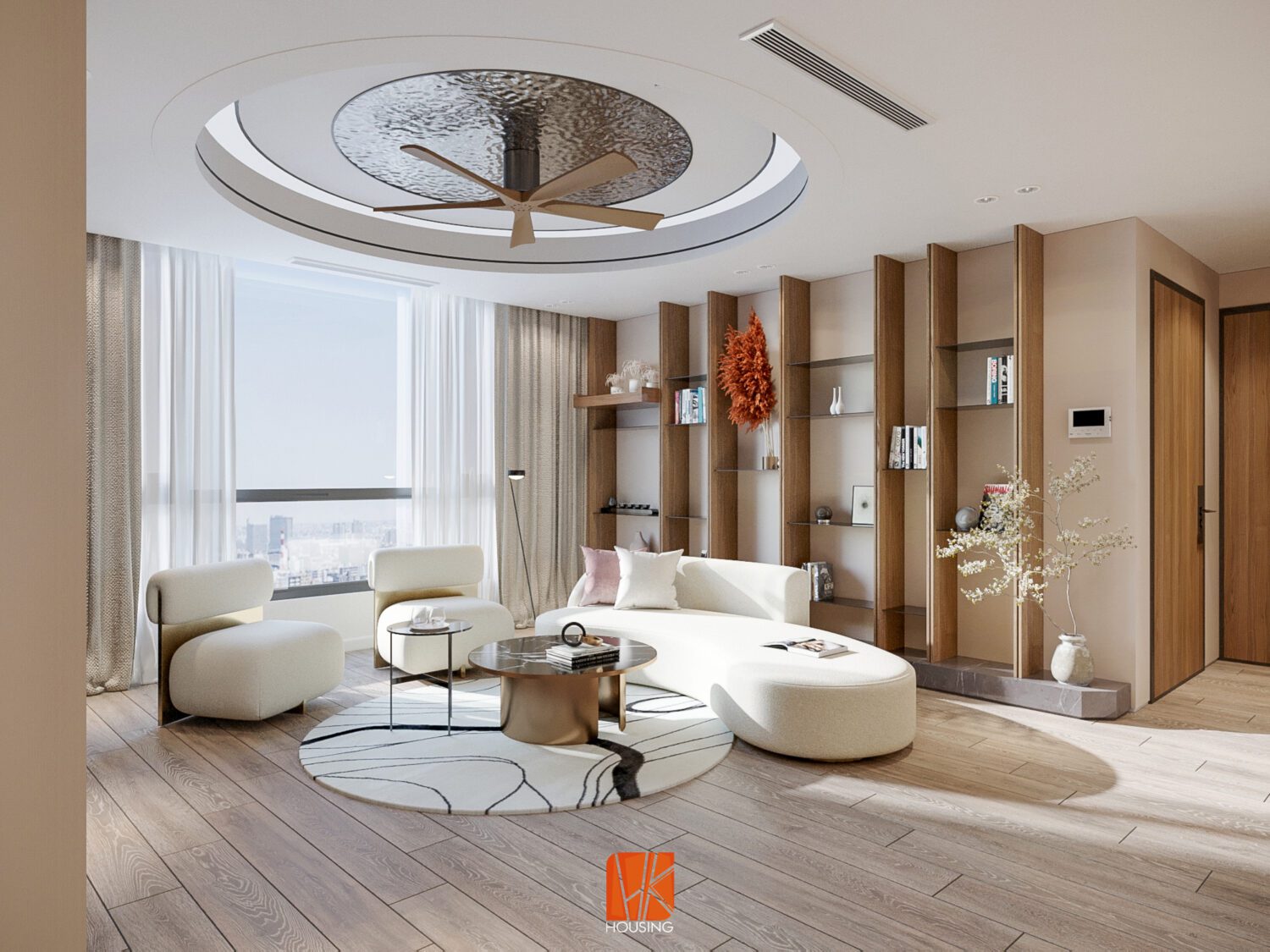 13214. 3D Living Room - Kitchen Interior Model Download by Minh Tran