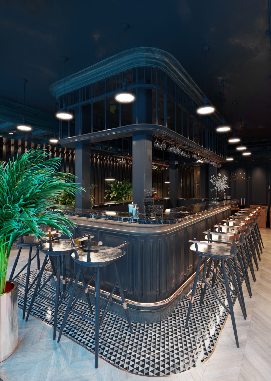 13324. Download Free 3D Restaurant Interior Model by Minh Hoang Vu