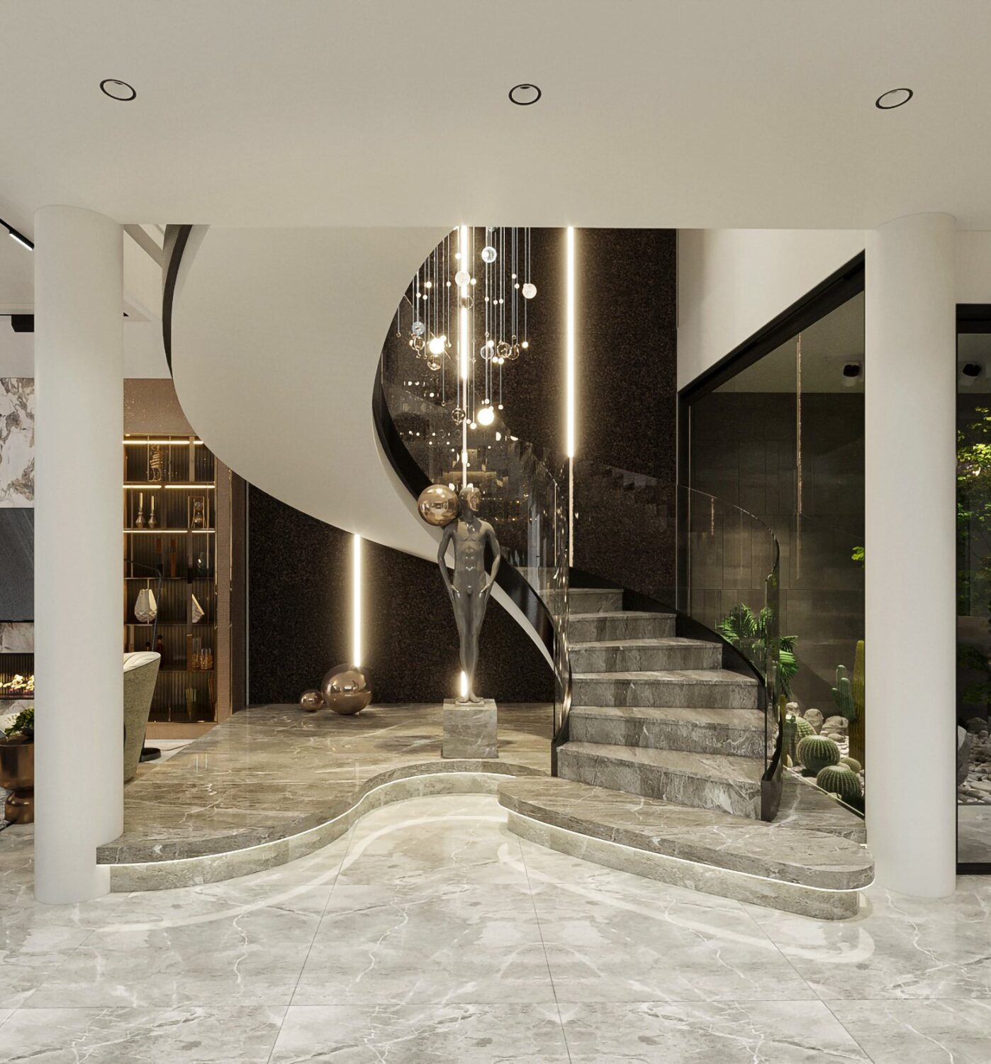 12818. Download Free Living Room - Kitchen Interior Model By Tuan Pham