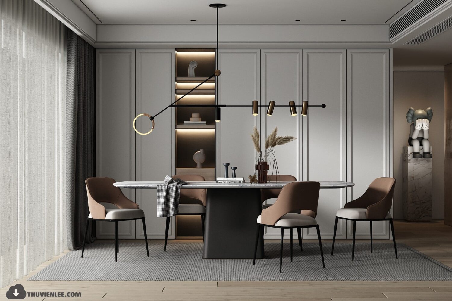 12066. Free 3D Dining Room Interior Model Download By Huy Hieu Lee
