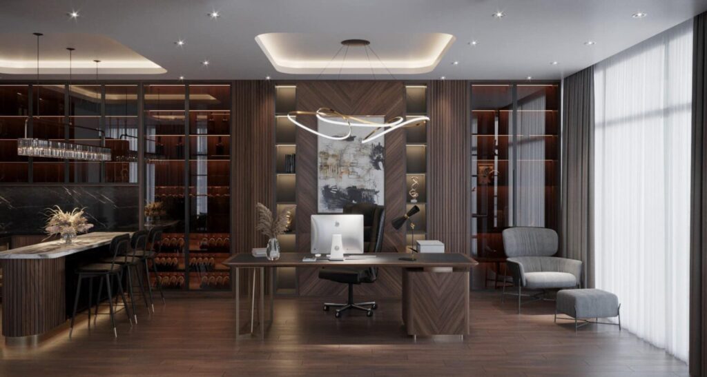 12095. Free 3D Office Room Interior Model Download By Huy Hieu Lee
