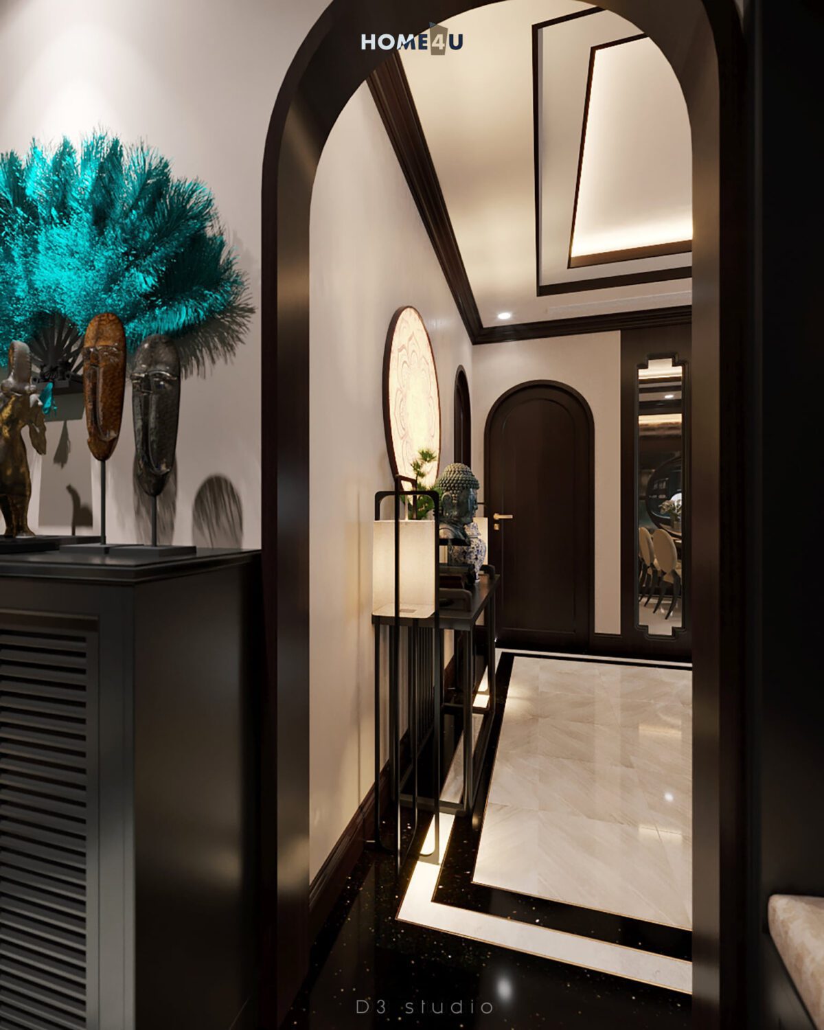 12370. 3D Indochine Apartment Interior Model Download By Duong Bui